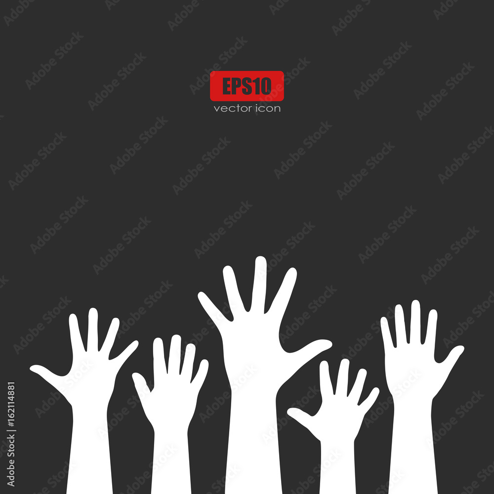 Raised hands vector poster Stock Vector | Adobe Stock