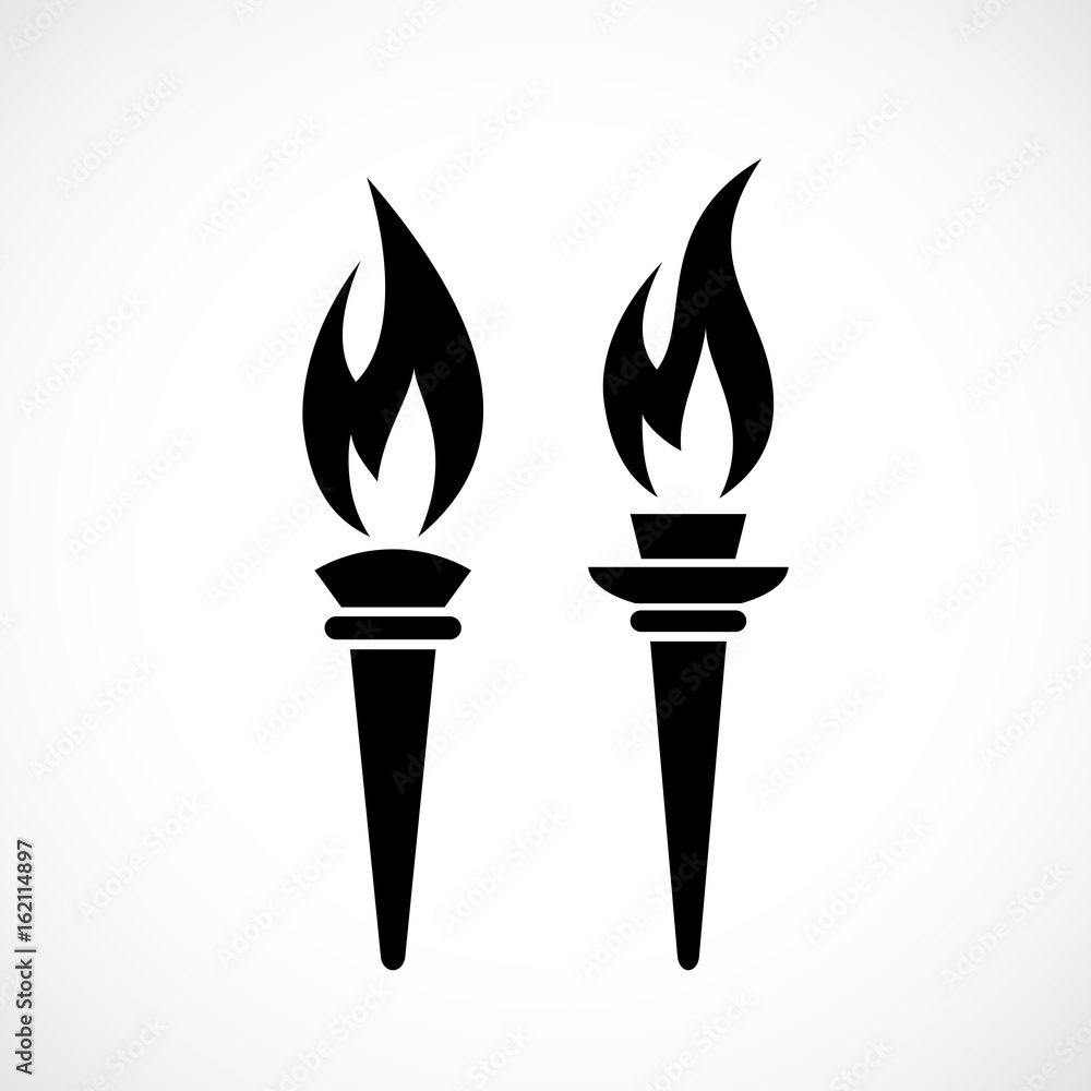 Torch silhouette vector icon Stock Vector | Adobe Stock