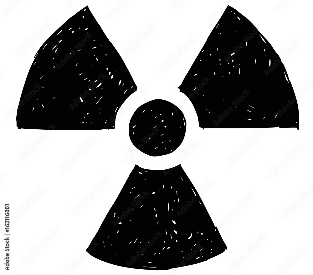 Nuclear Radiation Symbol Vector Hand Drawing Doodle Stock Vector ...