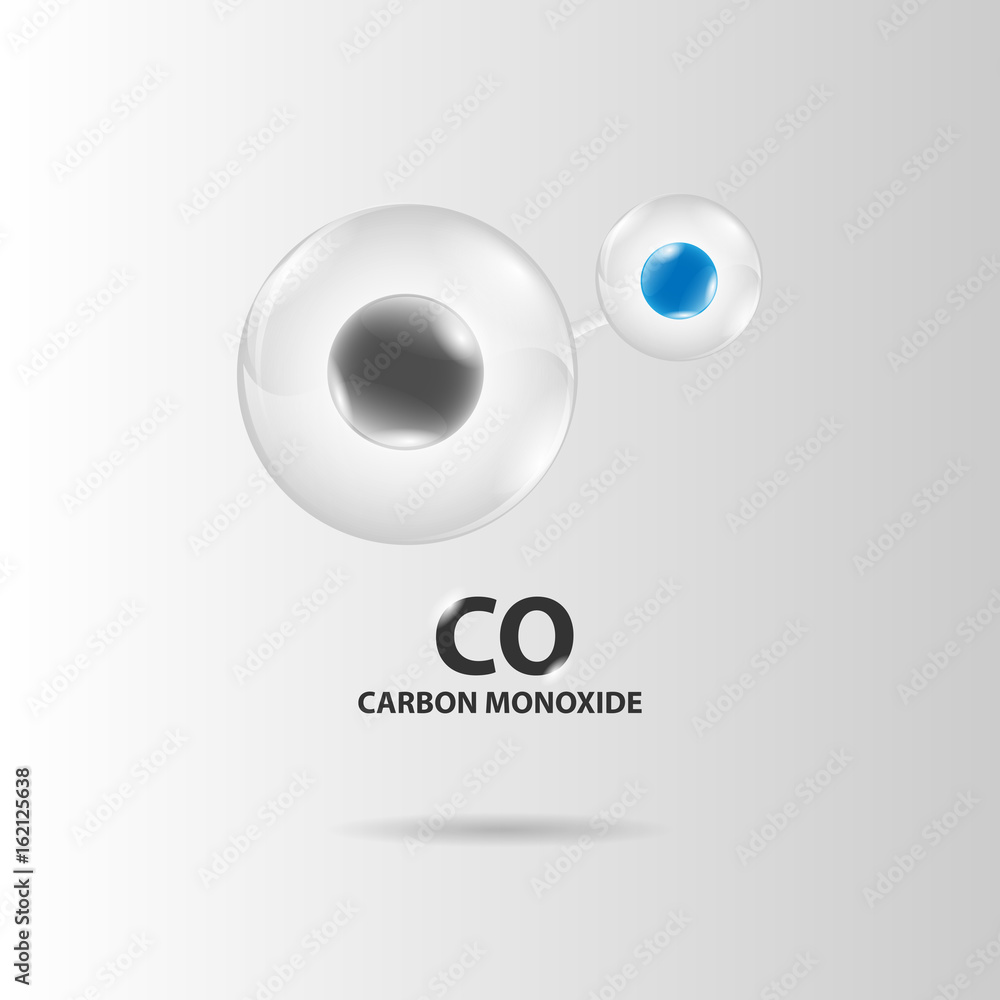 carbon monoxide molecule model vector Stock Vector | Adobe Stock