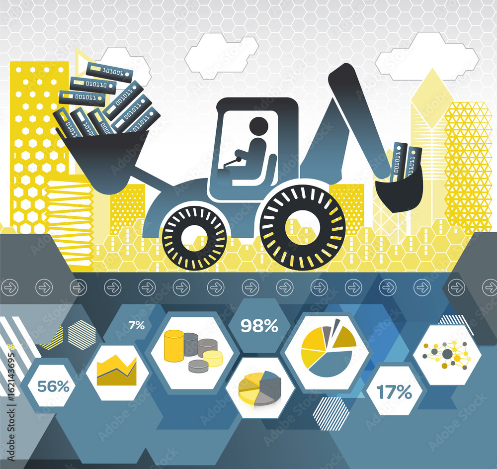 Big Data Digging Stock Vector | Adobe Stock