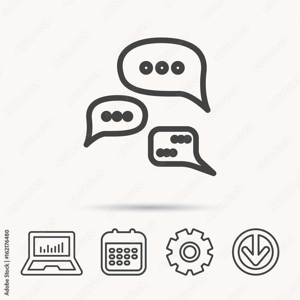 Conversation icon. Chat speech bubbles sign. Communication clouds ...