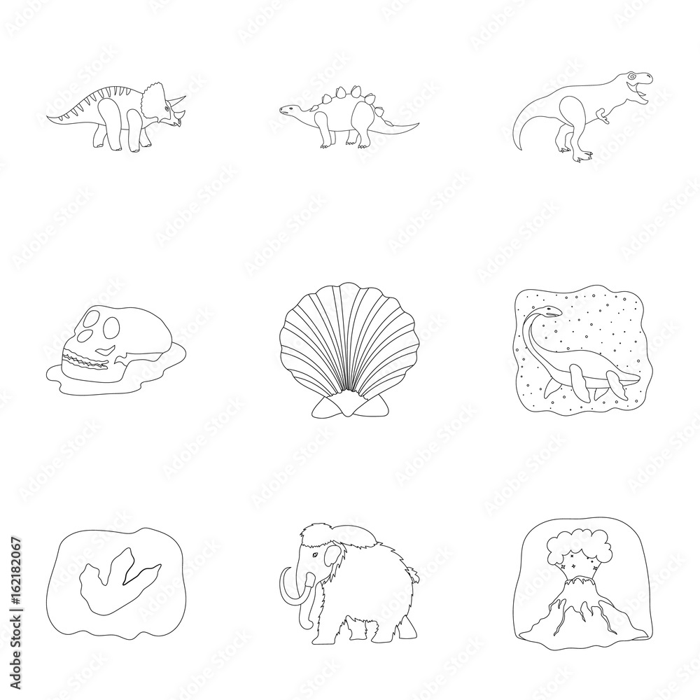 Ancient extinct animals and their tracks and remains. Dinosaurs ...