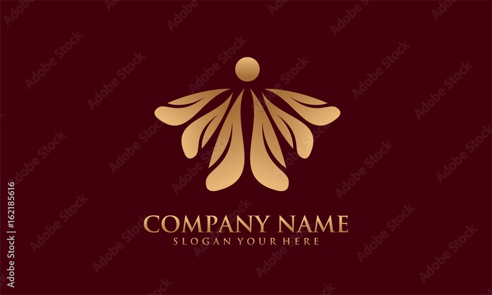 abstract human butterfly logo Stock Vector | Adobe Stock