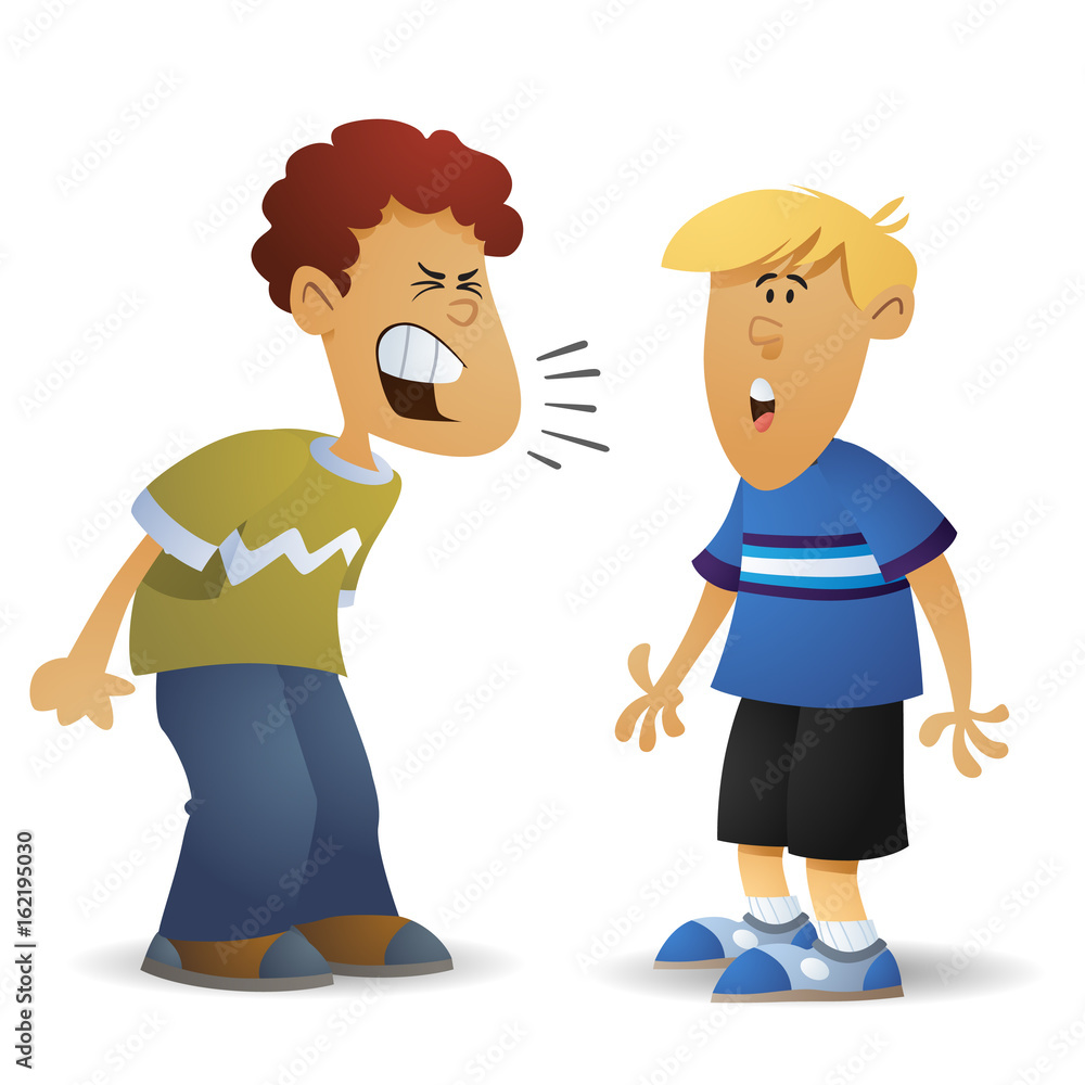 Boy Yelling At Friend Stock Illustration | Adobe Stock