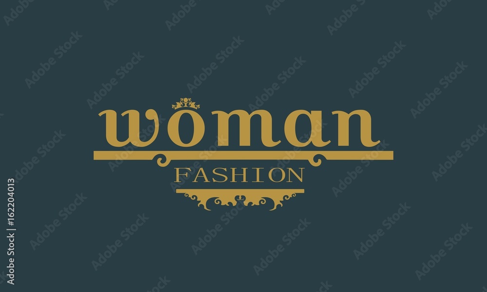 Fashion shop logo design. Creative emblem for company identity. Crown ...
