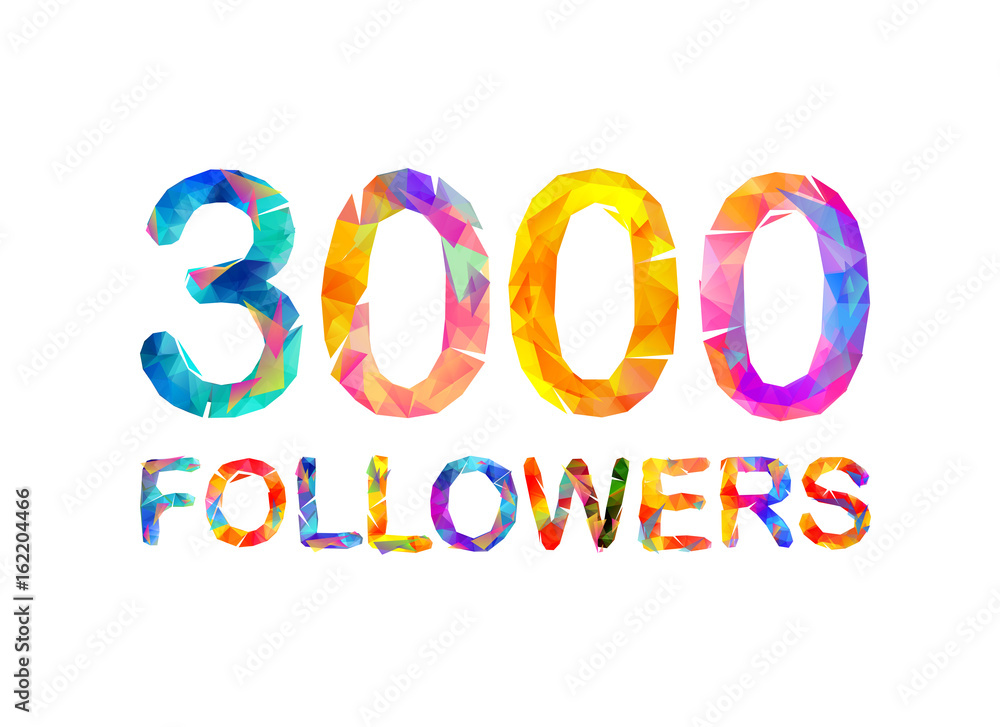 3000 (three thousand) followers Stock Vector | Adobe Stock