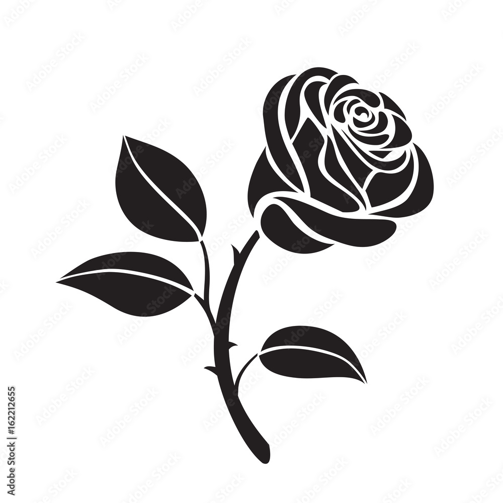 Rose flower vector icon Stock Vector | Adobe Stock