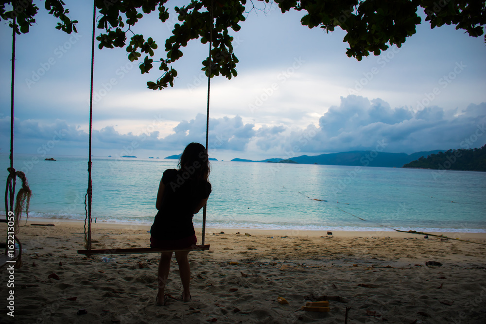 Lonely Woman Silhouette