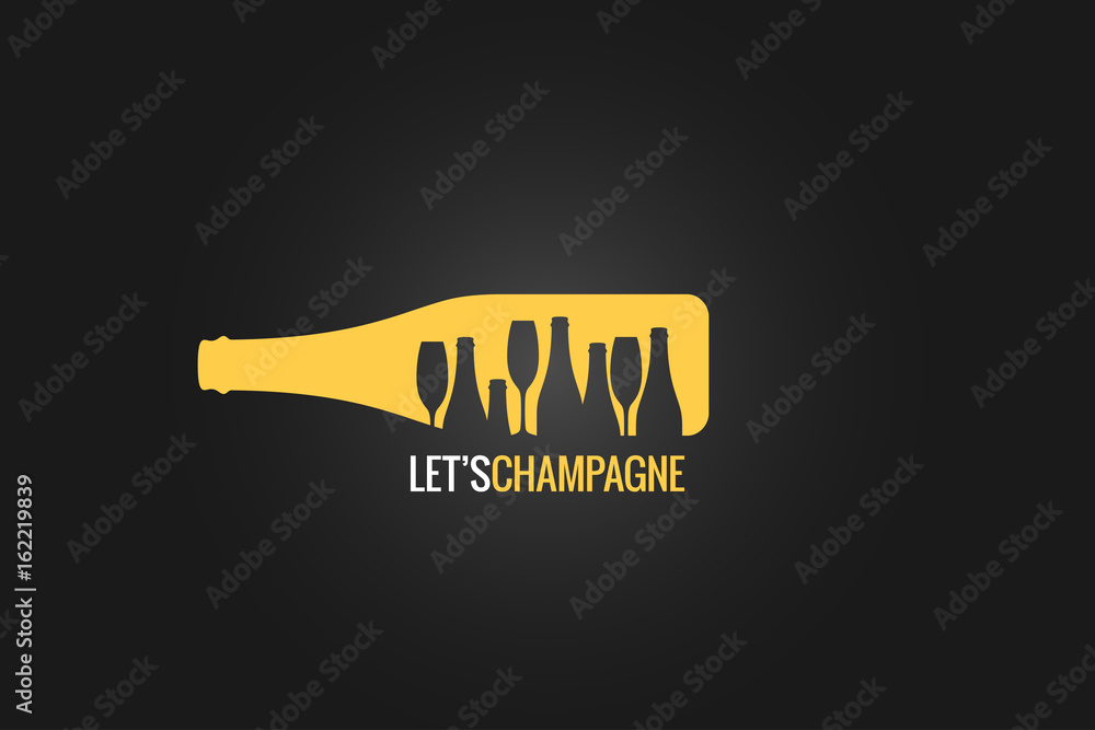 champagne bottle logo design background Stock Vector | Adobe Stock