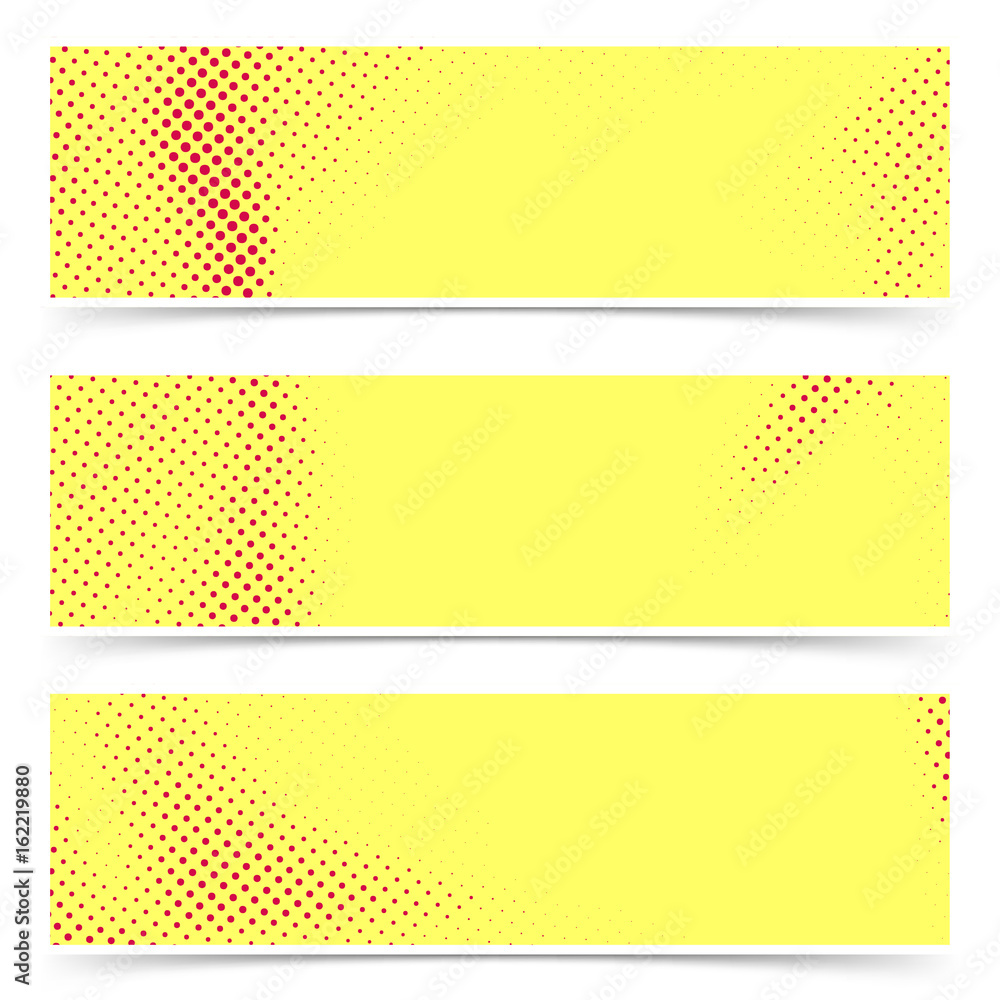 Bright red yellow old style pop art banners collection. Comic book ...