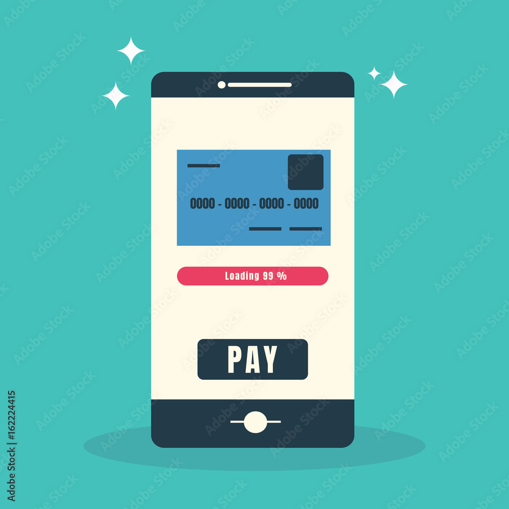 Mobile payment flat illustration concept.Modern flat design concepts ...