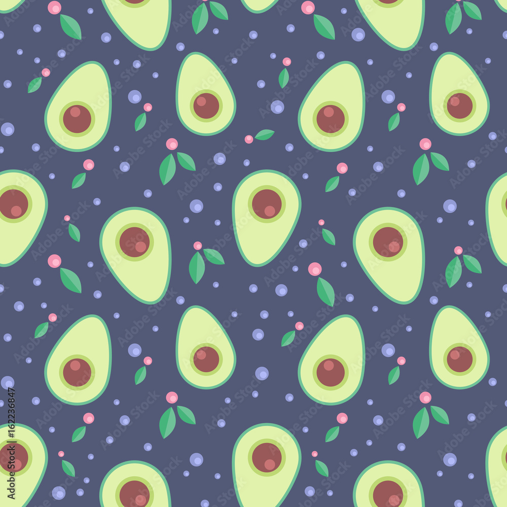 Avocado seamless pattern for print and fabric. Stock Vector | Adobe Stock