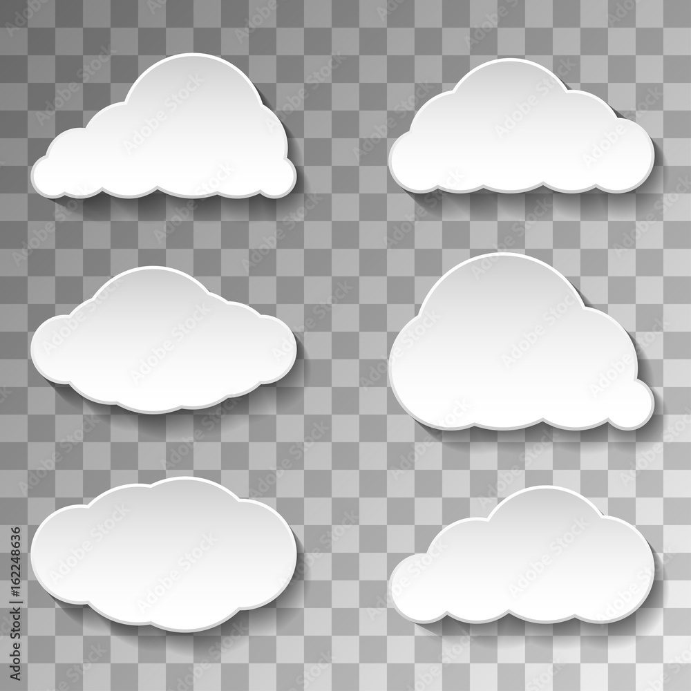 Messages Clouds Icon on transparent background. Weather Symbols. Stock ...