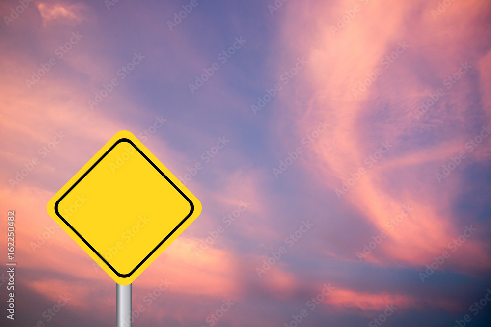 Blank Yellow Diamond Road Sign