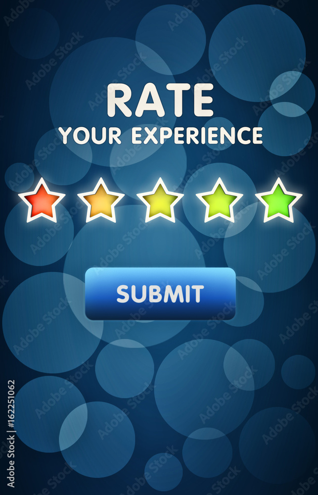 Online customer feedback and review concept, mobile interface screen ...