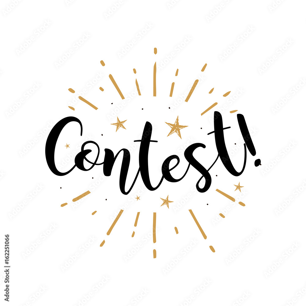 Contest. Beautiful greeting card poster with calligraphy black text ...
