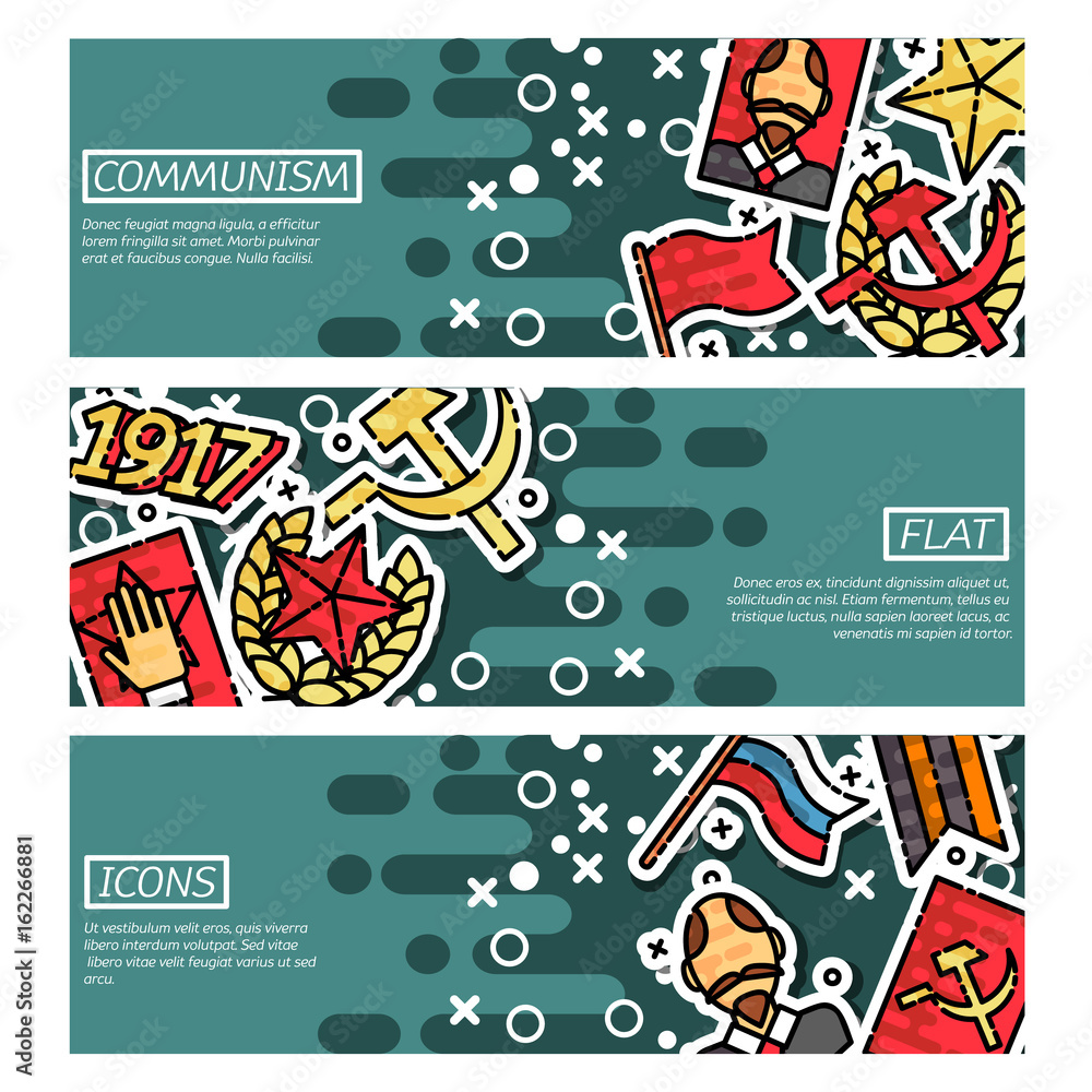 Set of Horizontal Banners about communism Stock Vector | Adobe Stock