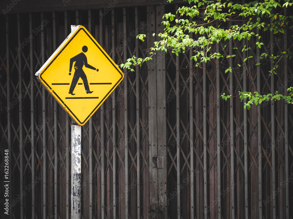 Traffic signs for crossing the road. Bangkok, Thailand Stock Photo ...