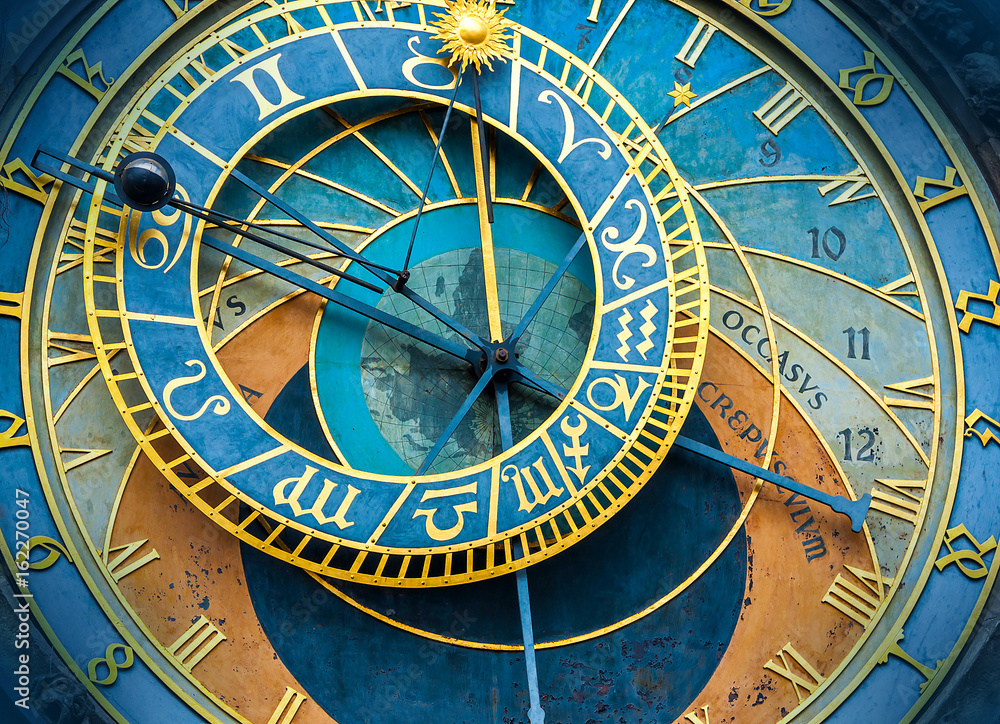 The old astronomical clock is one of the main sights of Prague. The ...