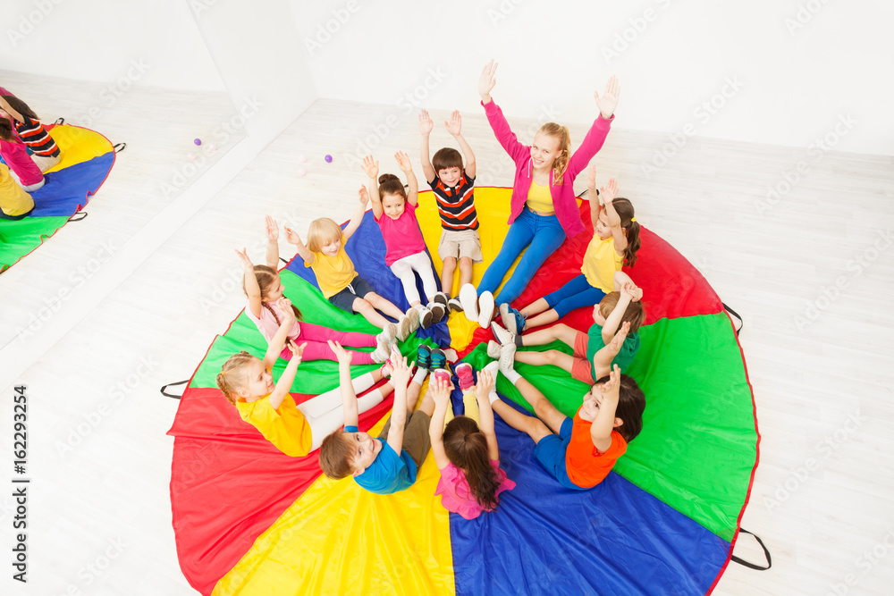 Kids and animator having fun playing circle games Stock Photo | Adobe Stock