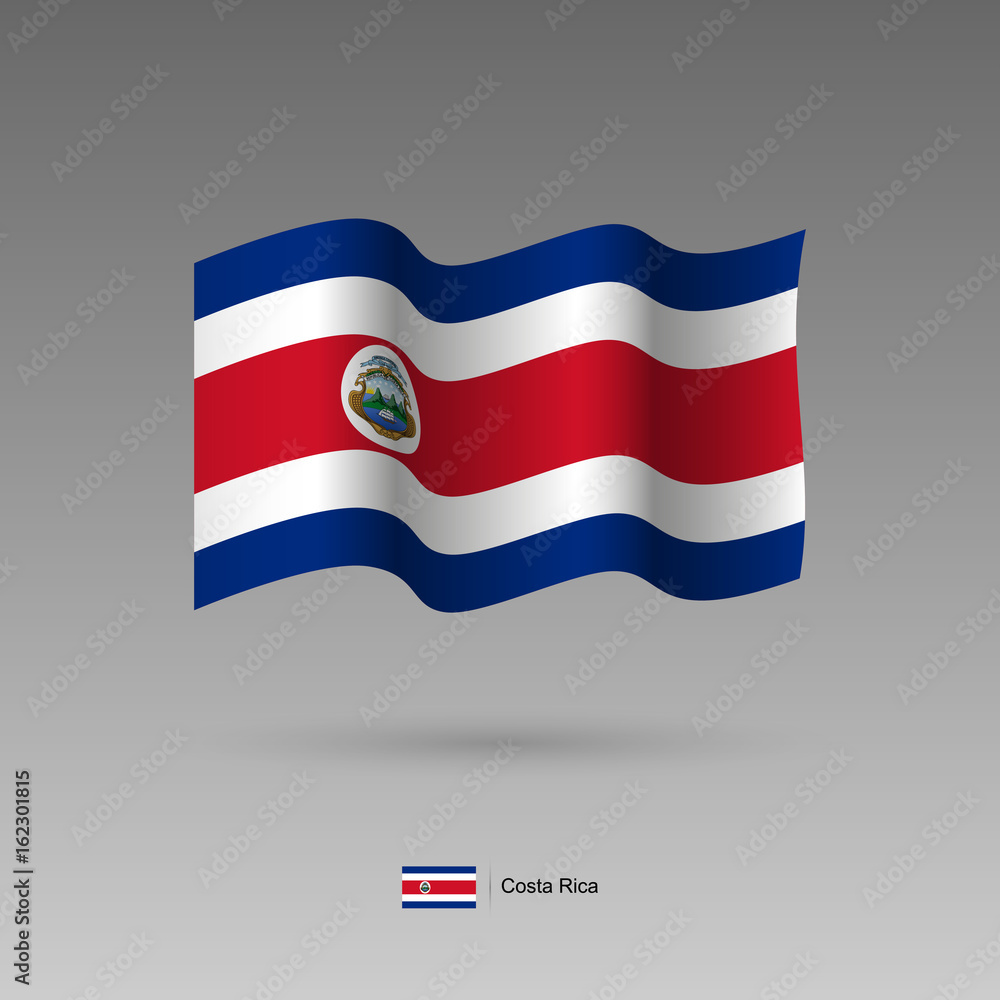 Costa Rica flag. Official colors and proportion correctly. High ...