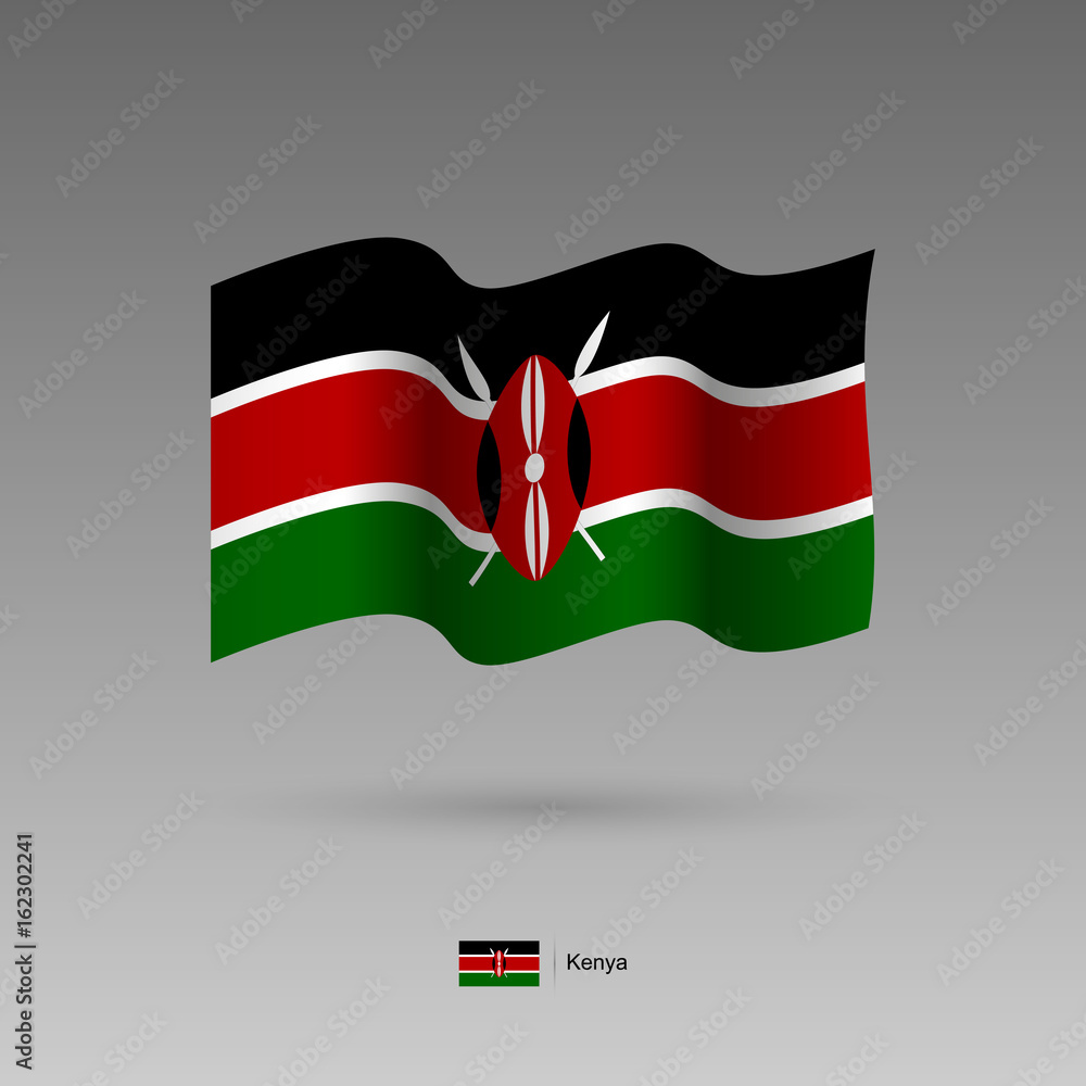 Kenya flag. Official colors and proportion correctly. High detailed ...