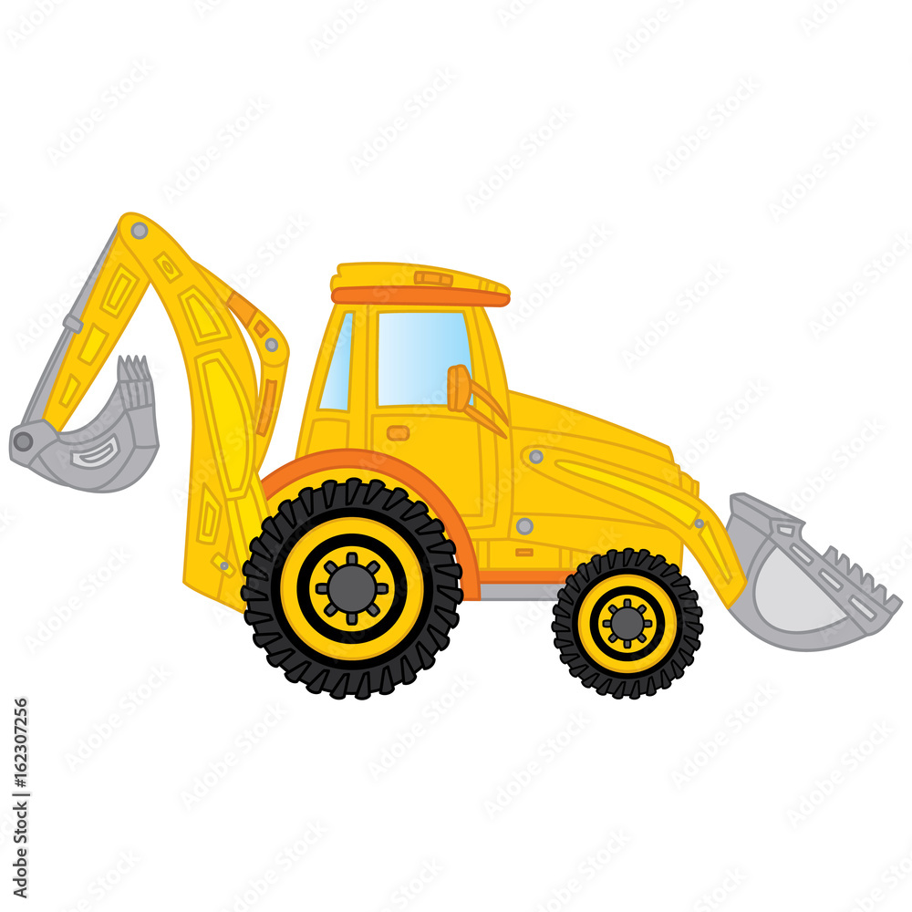 Vector Construction Digger. Vector Excavator. Stock Vector | Adobe Stock