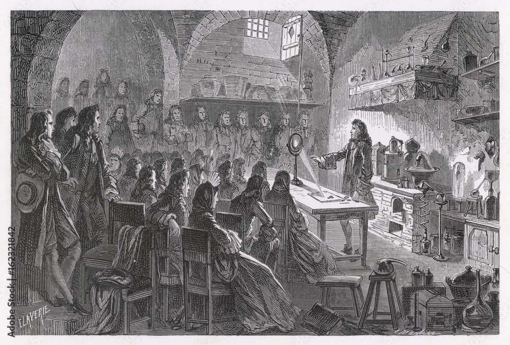 17th century Science Lecture. Date: 17th century Stock Photo | Adobe Stock