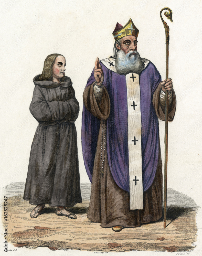 C8 French Abbot. Date: 8th century Stock Photo | Adobe Stock