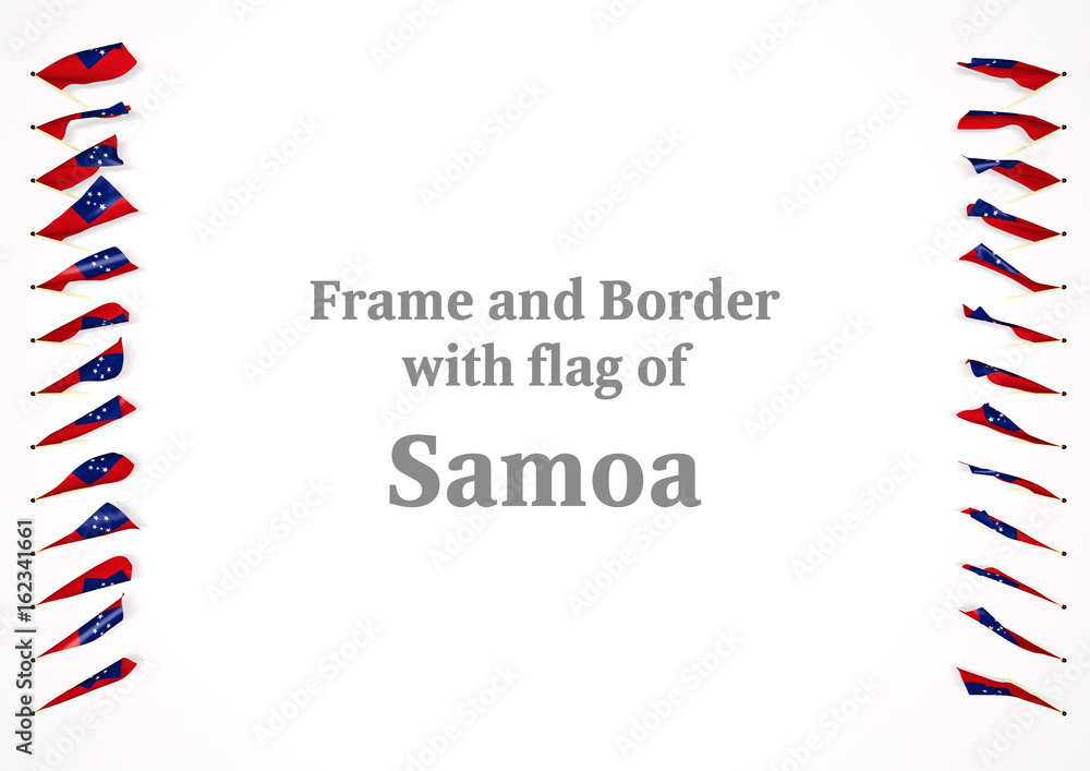 Frame and border with flag of Samoa. 3d illustration Stock Illustration ...