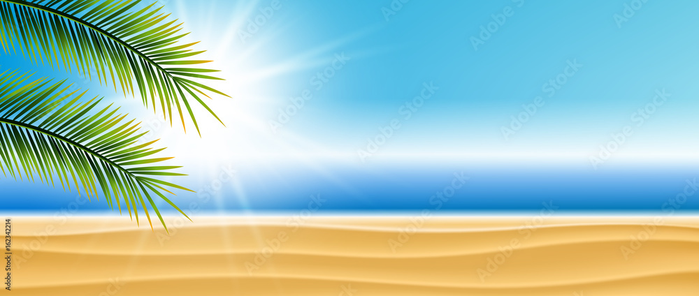 Hintergrund Strand, Meer, Palmen Stock Photo | Adobe Stock