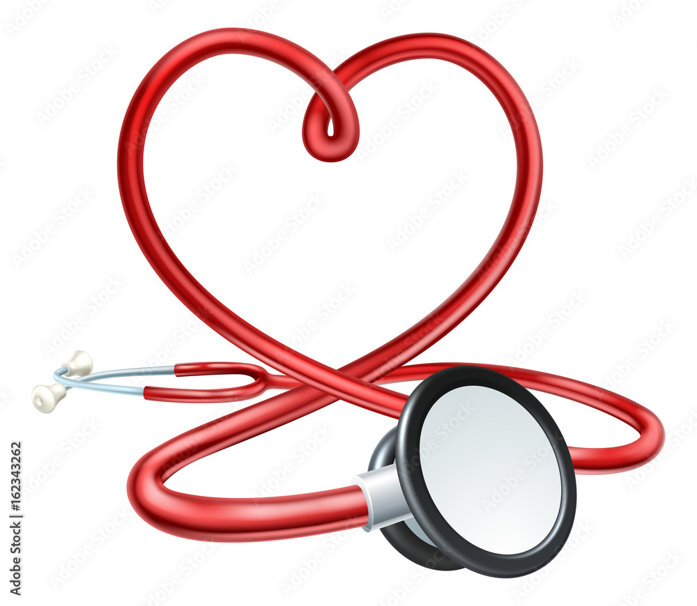 Stethoscope Heart Stock Vector | Adobe Stock