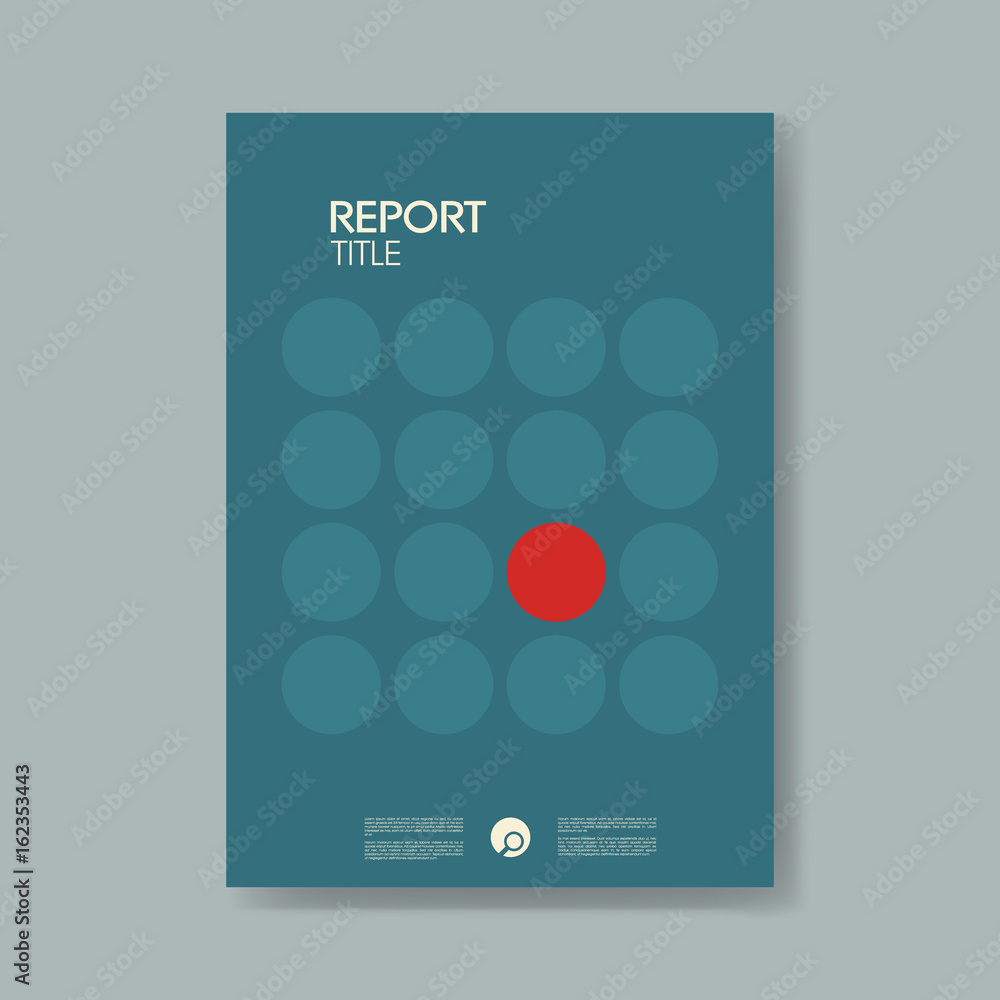 Annual business report cover template with modern material design style ...