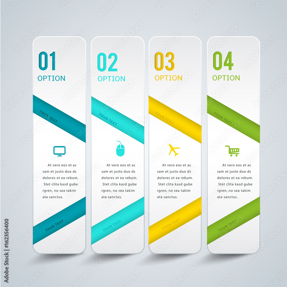 Modern design number 4 step template can used for banner,infographic ...
