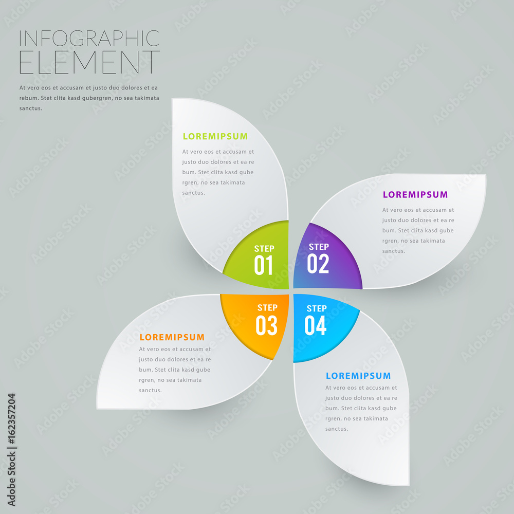 Modern design number 4 step template can used for banner,infographic ...