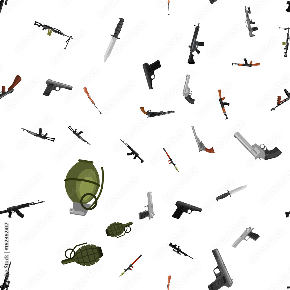 Vektorová grafika „military gun seamless pattern, automatic and hand ...