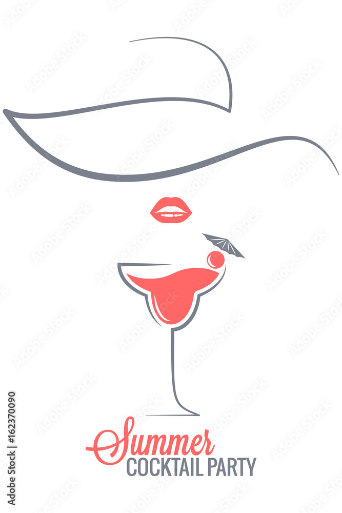 cocktail summer party logo menu background Stock Vector | Adobe Stock