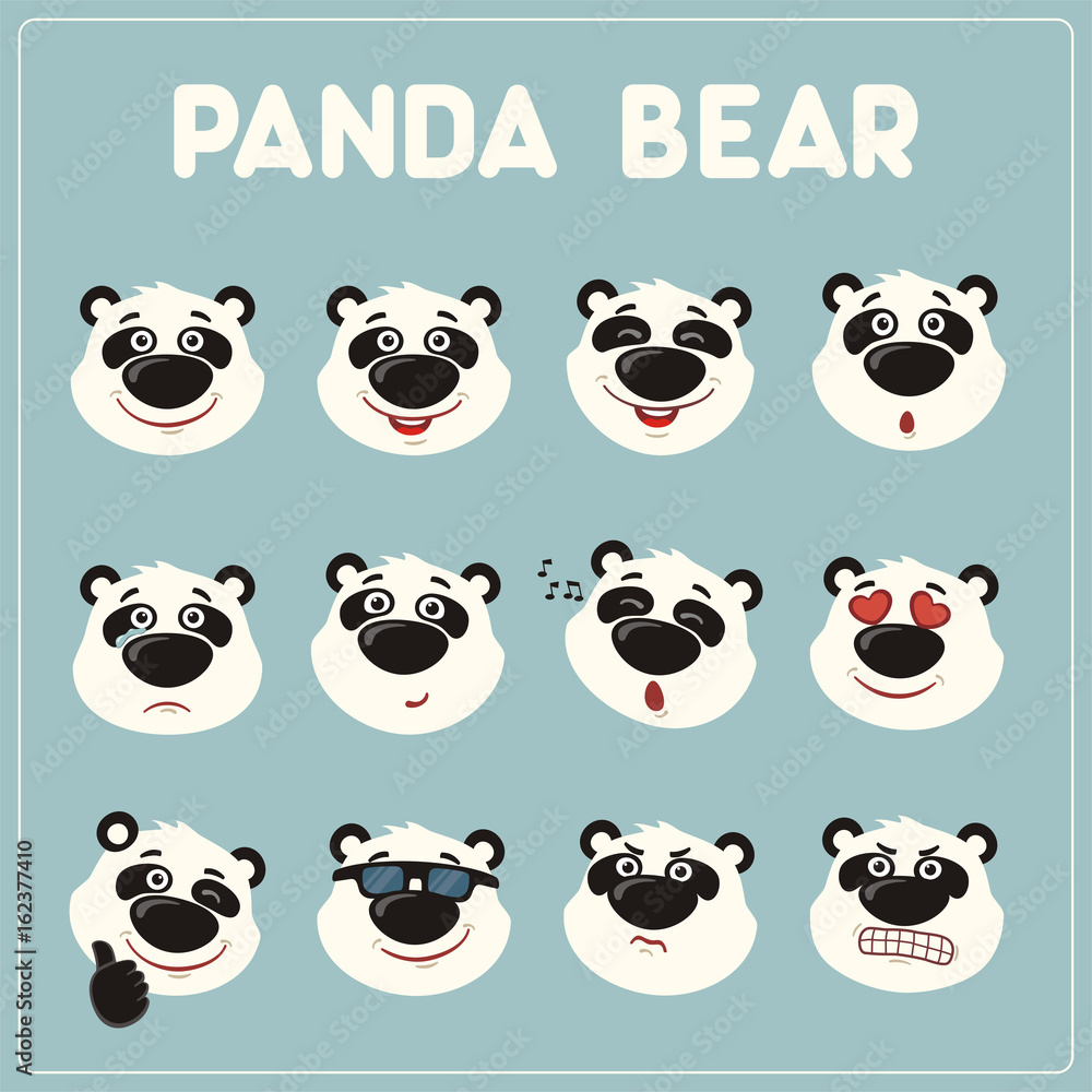 Panda Bear Face Cartoon