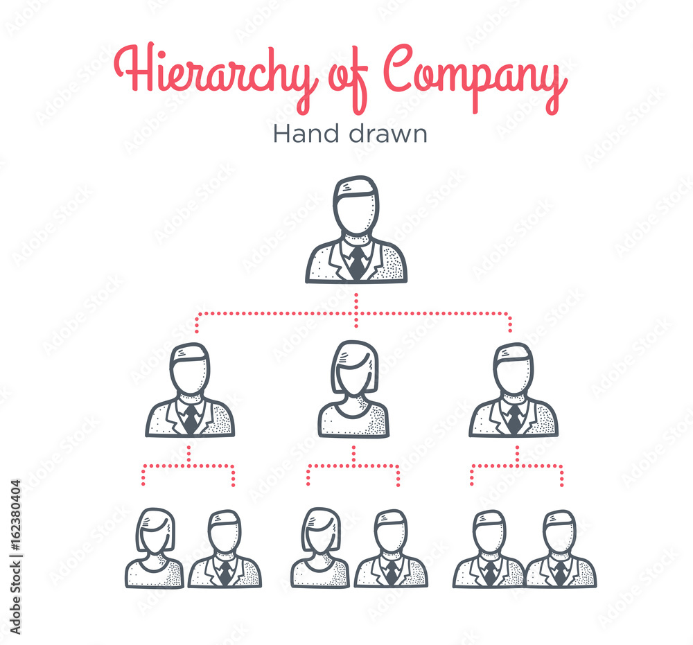 Hierarchy of company. Teamwork. Team tree. Management scheme. Human ...