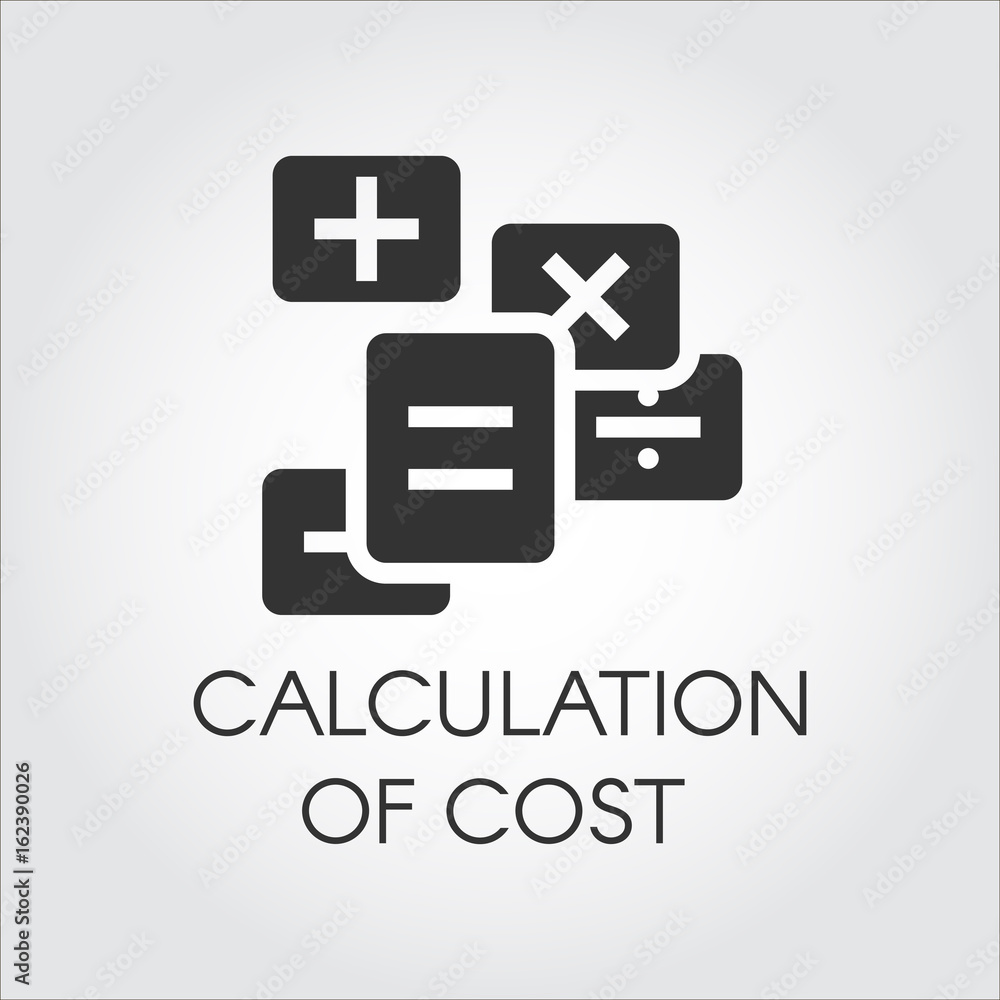 Black icon of calculation of cost and accounting department concept ...