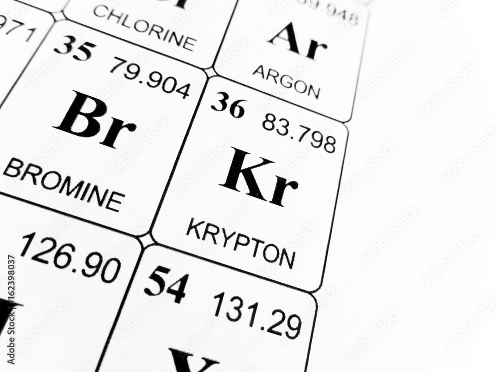 Krypton on the periodic table of the elements Stock Photo | Adobe Stock