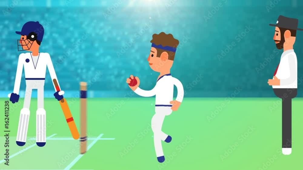 Cricket test match playing between two team in a stadium at night with ...