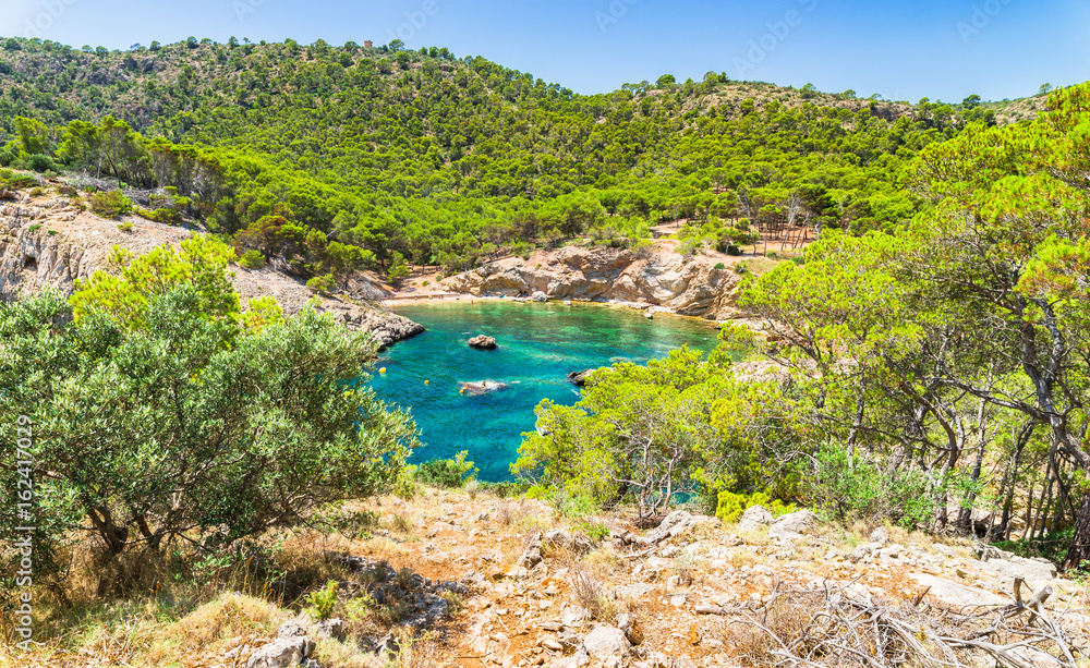 Insel Bucht Strand Mallorca, Calo des Monjo, Spanien Mittelmeer Stock ...