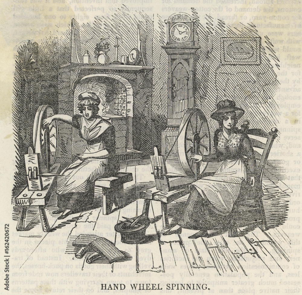Spinning England. Date: 1823 Photos | Adobe Stock
