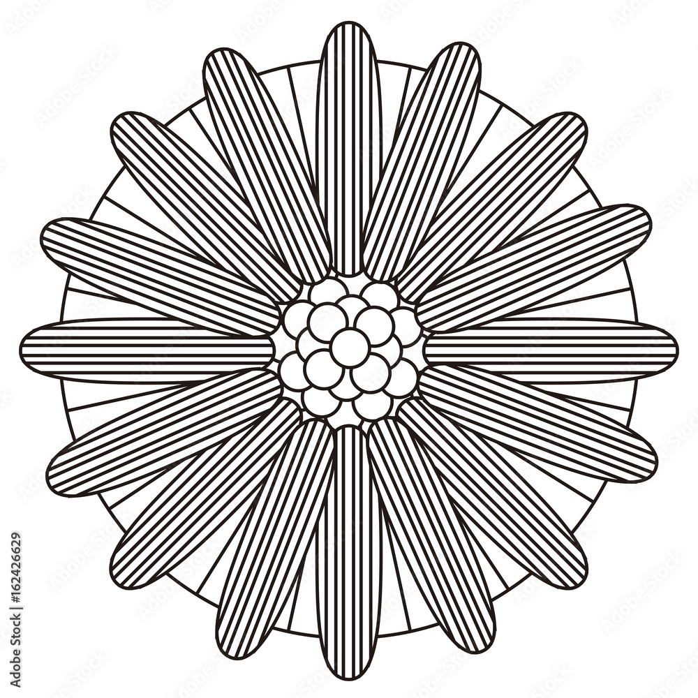 Isolated flower outline Stock Vector | Adobe Stock