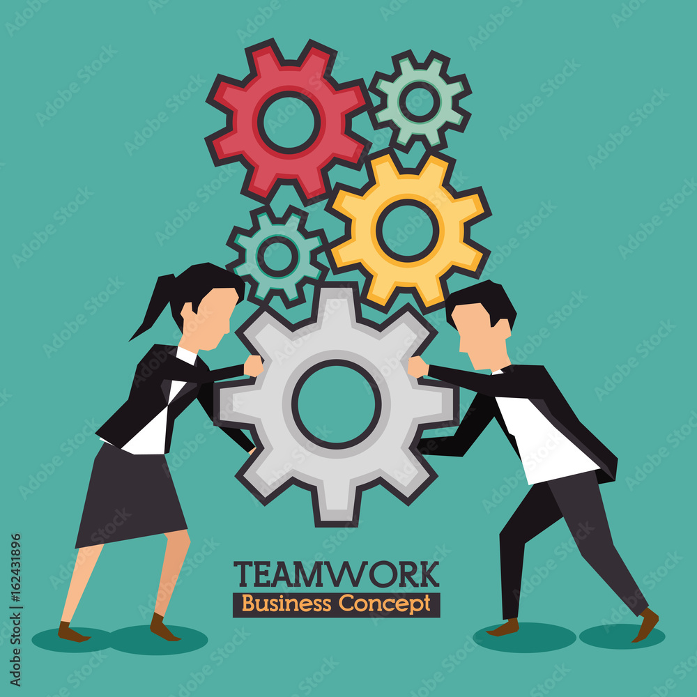 colleagues collaboration teamwork business concept vector illustration ...