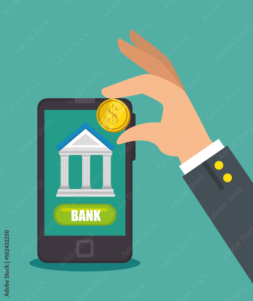 save money concept mobile banking vector illustration graphic design ...