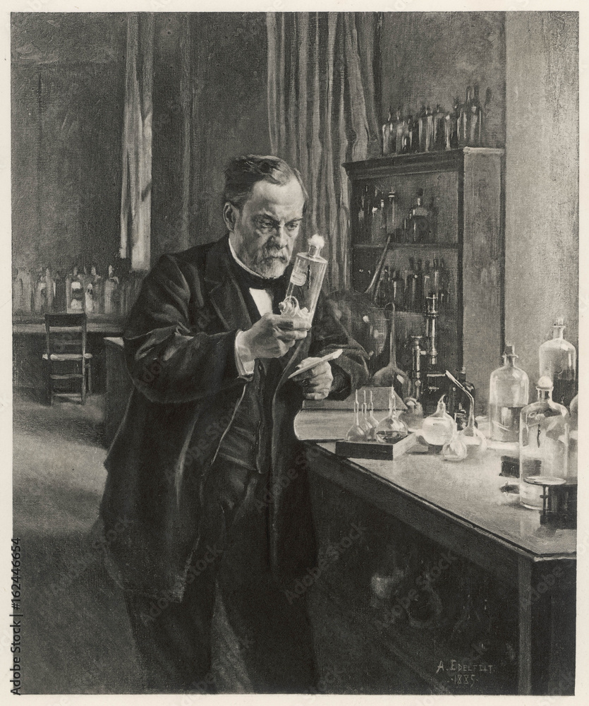 Louis Pasteur in his laboratory . Date: 1885 Stock Photo | Adobe Stock