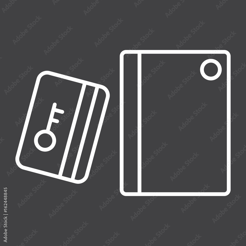 Swipe Card Reader With Keypad line icon, security access and electronic ...